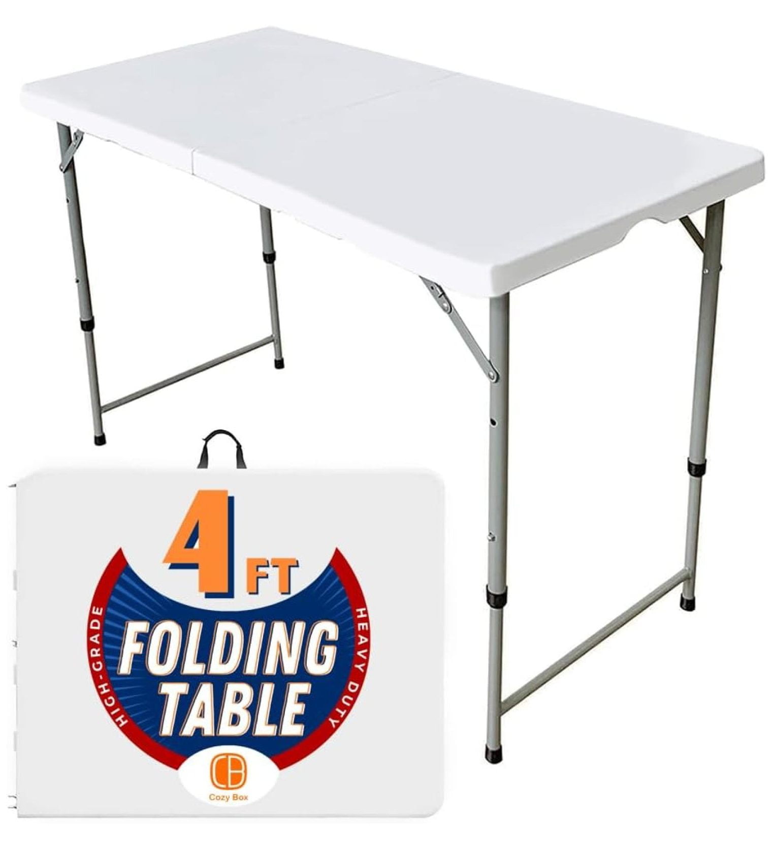 Folding Table Indoor Outdoor Heavy Duty Portable Folding Plastic Dining ...