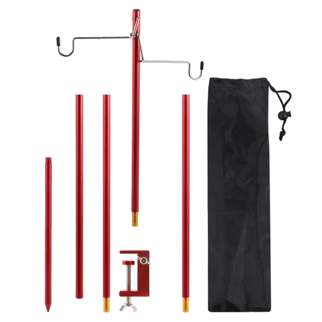 Folding Table Light Stand Camping Lamp Stand with Double Hook Lamp ...