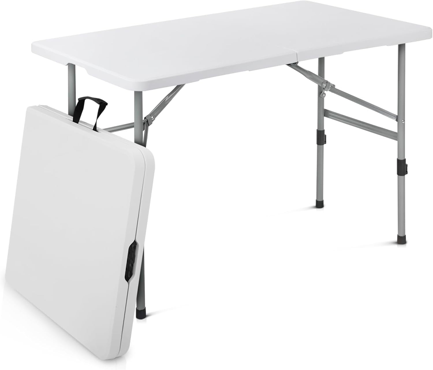 Folding Table, Lightweight Portable Desk with Handle, Square Foldable ...