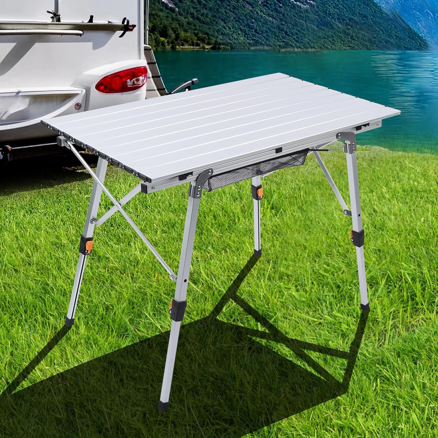 Folding Outdoor Camping Table with Adjustable Legs, Lightweight ...