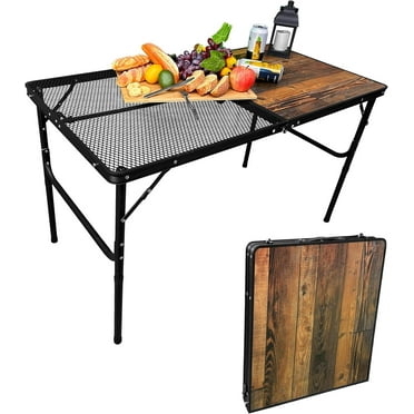 Tonchean Foldable BBQ Grill Table, Adjustable Height, Portable for ...