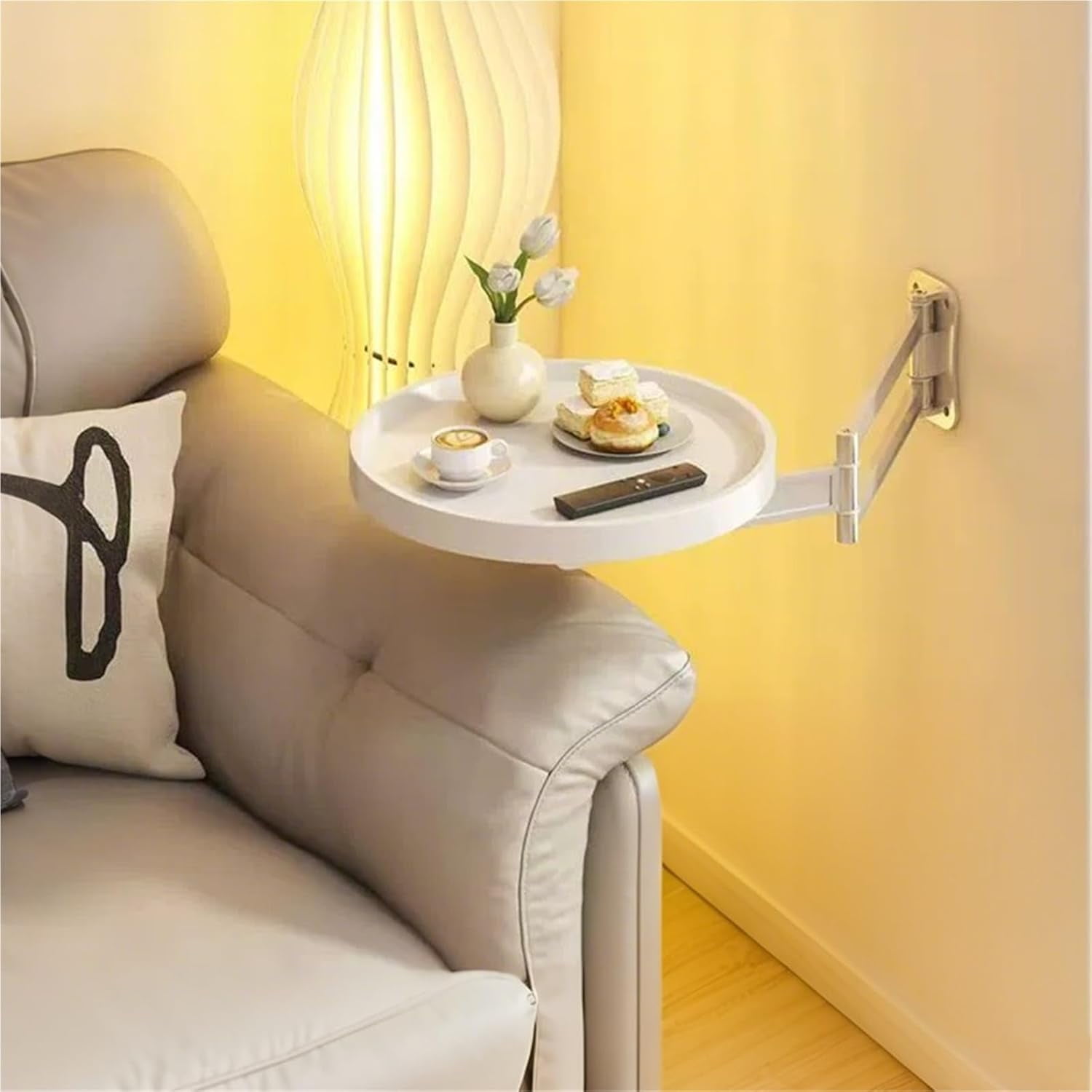 Folding Table Wall Mounted Small Round Tray, Fold Down Wall Desk - Flip ...