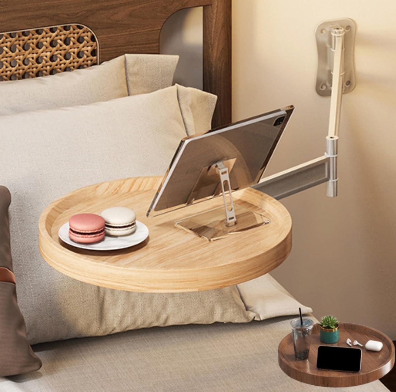 Folding Table Wall Mounted Small Round Tray, Fold Down Wall Desk - Flip ...