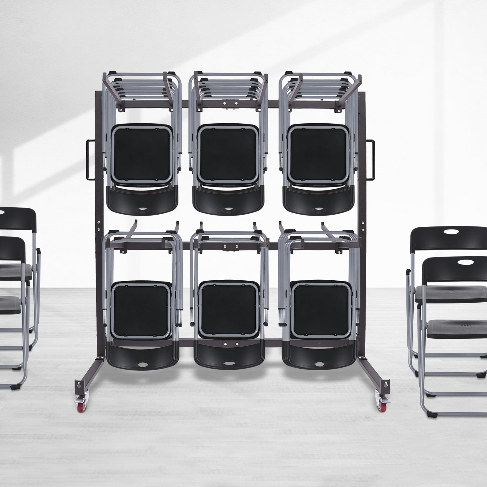 Folding Table and Chair Cart, Folding Chair Rack, Chair Rack with 4 ...