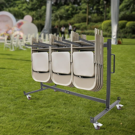 Folding Table and Chair Cart, Folding Chair Rack, Chair Rack with 4 ...