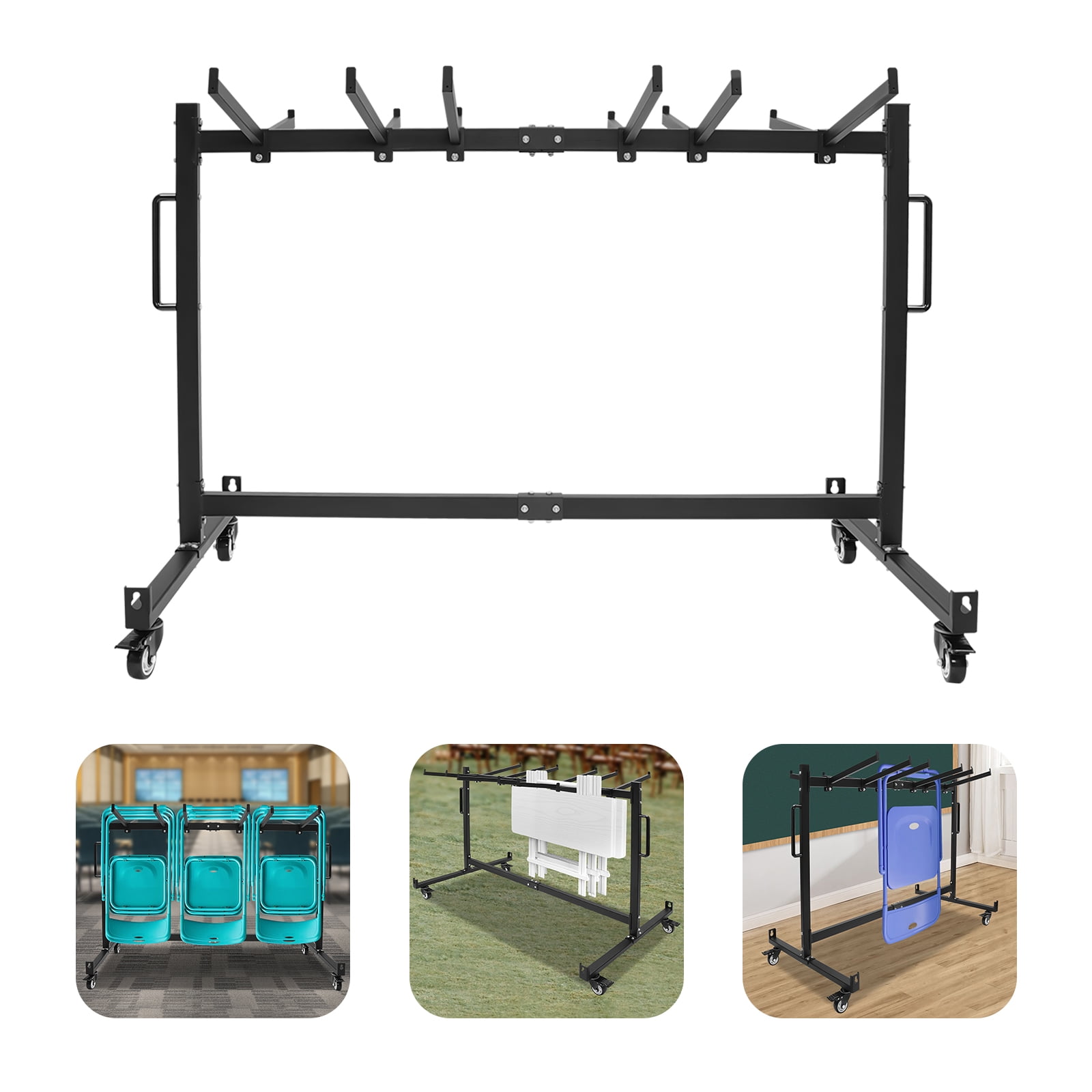 Folding Table and Chair Cart Folding Chair and Table Storage Rack W ...