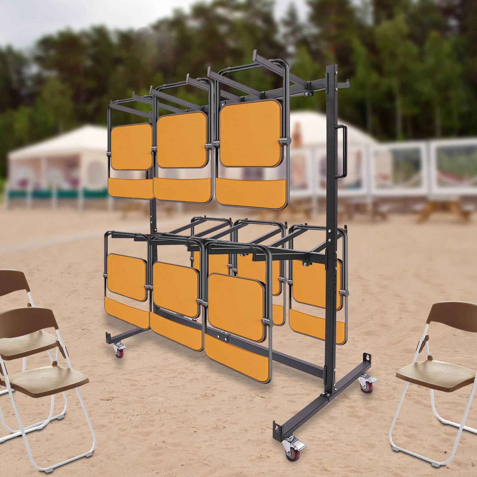 Folding Table and Chair Cart with 4 Casters for School Classrooms ...