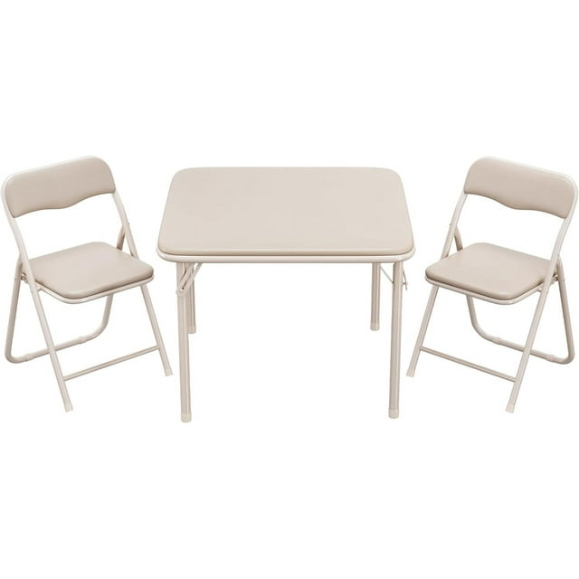 Folding Table and Chairs Set of 3, Portable Table and Chair with Pu ...
