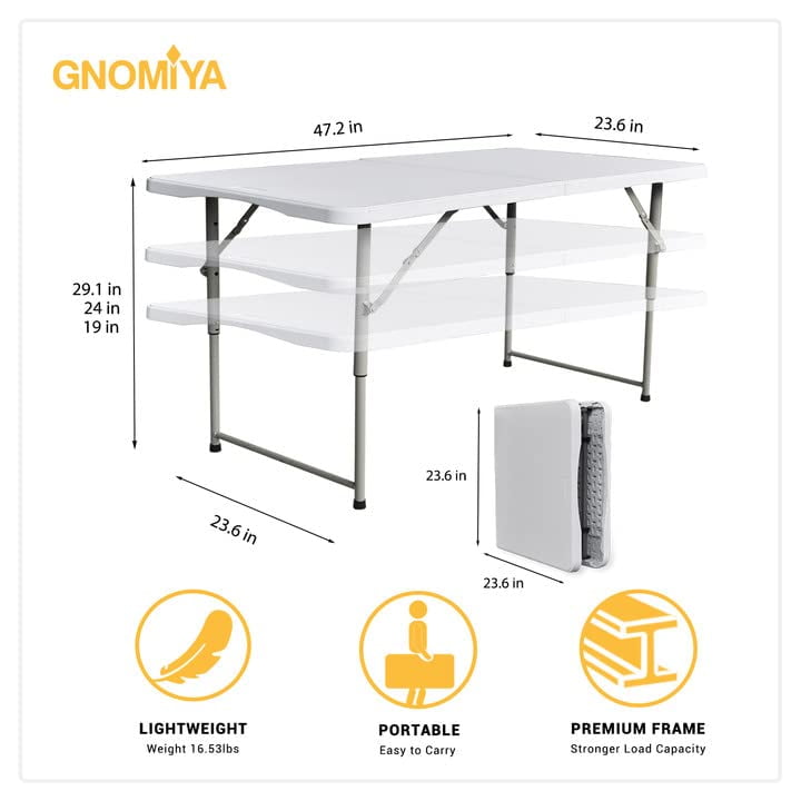 Folding Tables, Portable Folding Card Table Indoor Outdoor Heavy Duty ...