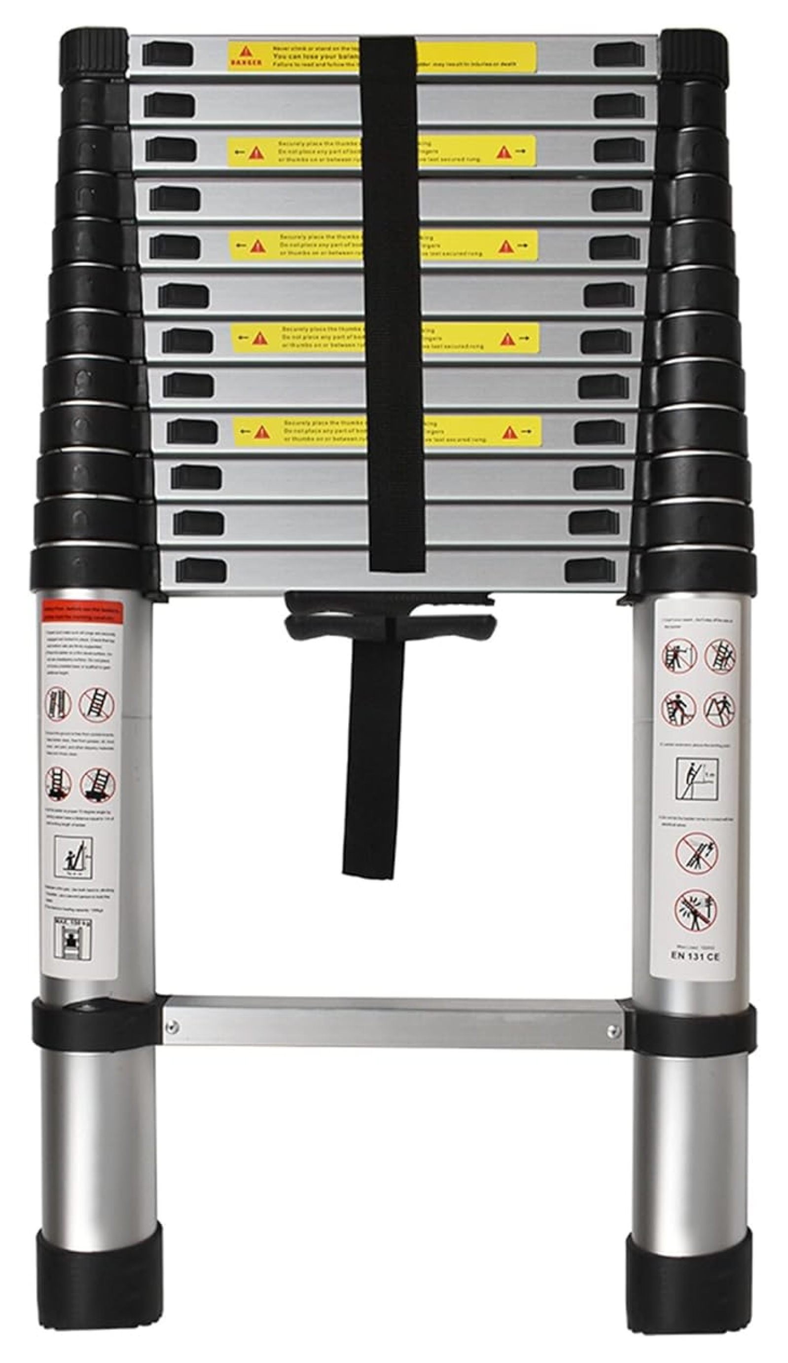 Folding Telescoping Ladder, Aluminum Extendable Ladder 14.5FT, One ...