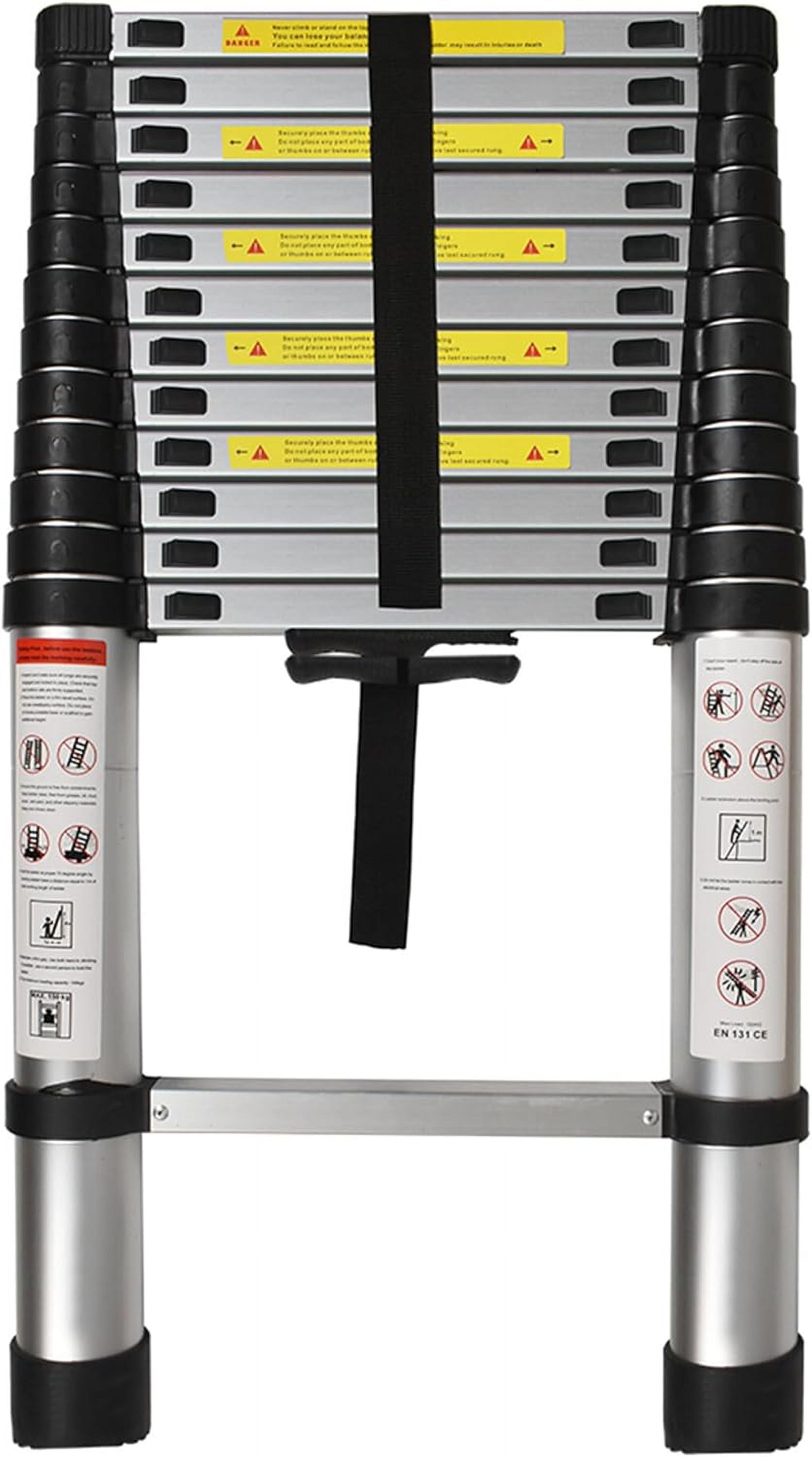 Folding Telescoping Ladder, Aluminum Extendable Ladder 14.5FT, One ...