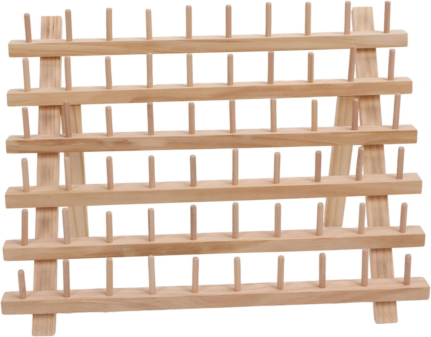 Folding Thread Holder, Easy Storage DIY 60 Spools Wooden Thread Rack ...