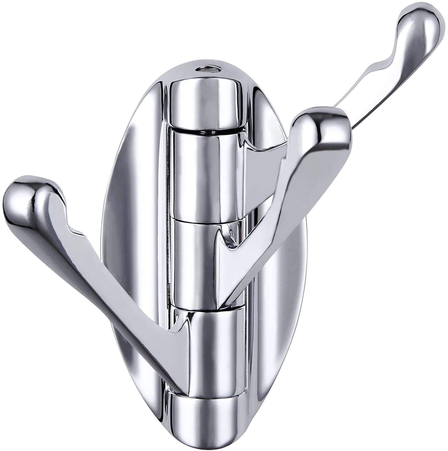 Folding Towel Hook Brushed Nickel Angle Simple Metal 3 Arms Swivel Hook ...