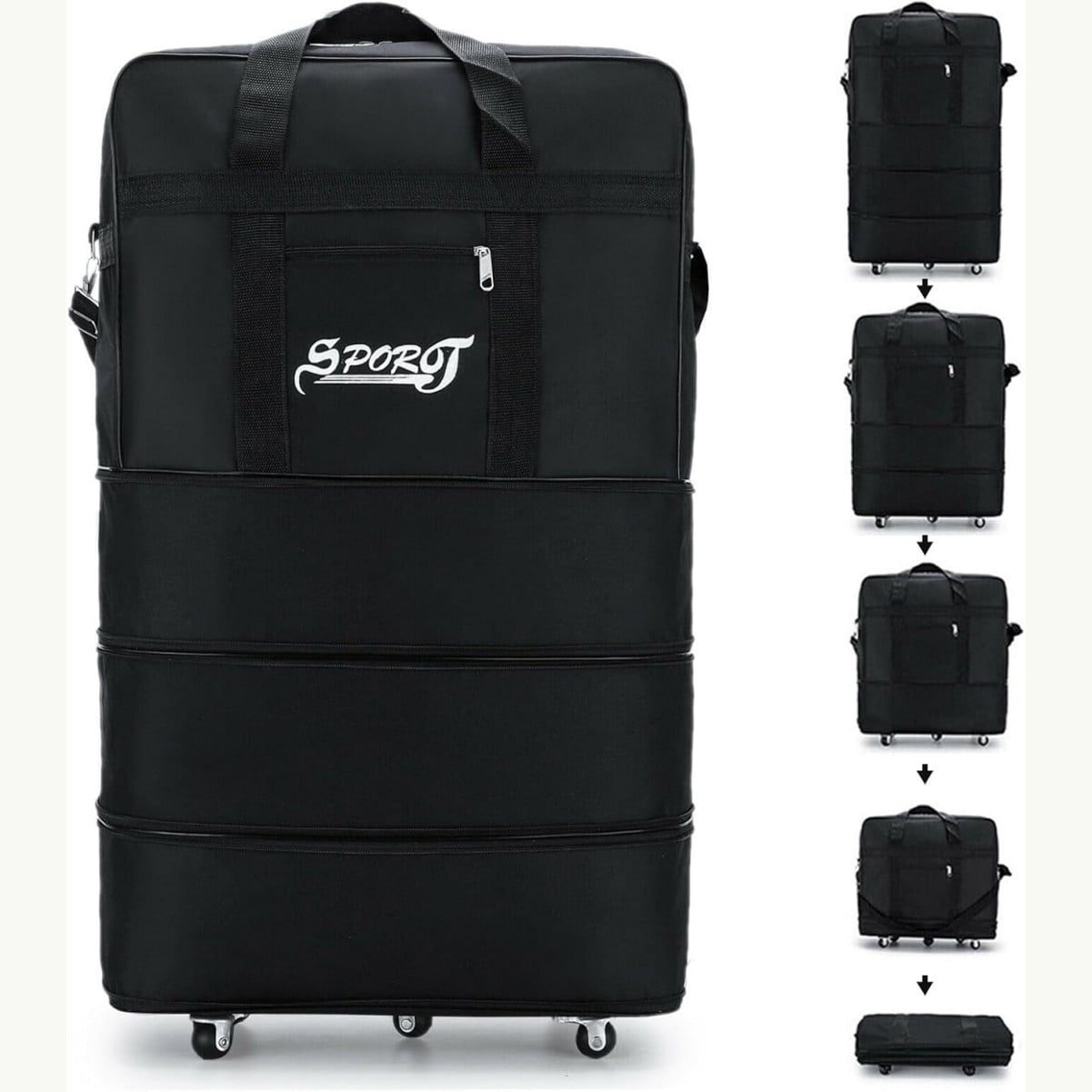 Folding Travel Bag Expandable,Travel Bag with Wheels,Waterproof ...