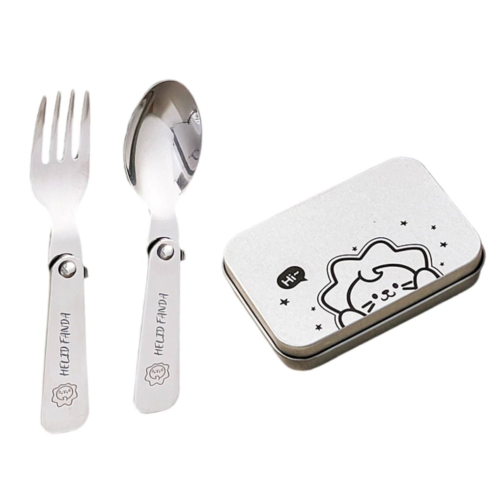 Folding Travel Camping Cutlery Set Portable Utensil Light Weight Metal ...