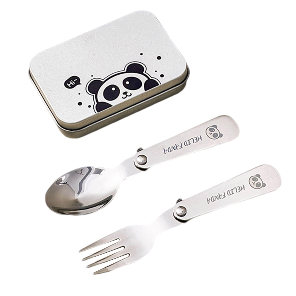 Folding Travel Camping Cutlery Set Portable Utensil Light Weight Metal ...