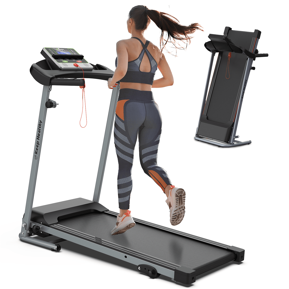 Folding Treadmill with Auto Incline, 2.5HP Electric Treadmills for Home ...