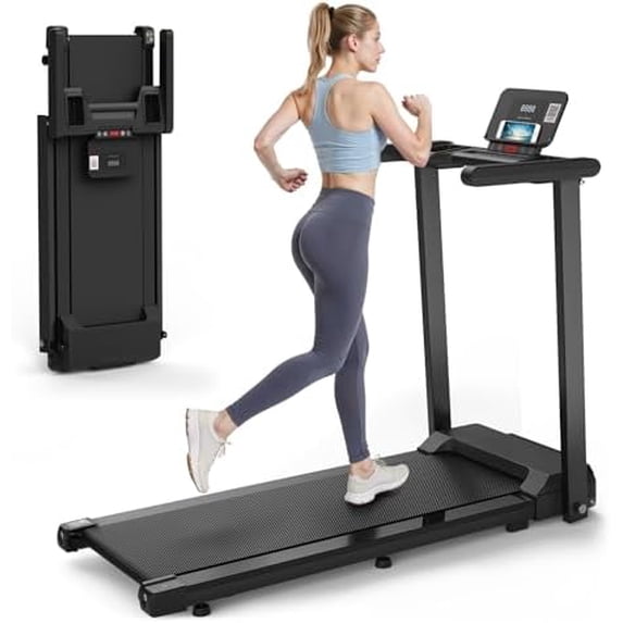 Folding Treadmill with Handles - 2.5HP Ultra-Quiet Electric Treadmill ...