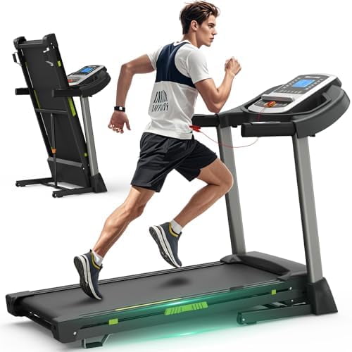 Folding Treadmill for Home, 3.5HP Quiet Motor & App Control, 3D Virtual ...