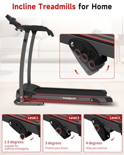 Folding Treadmill with Incline, Electric Foldable Treadmills for Home ...