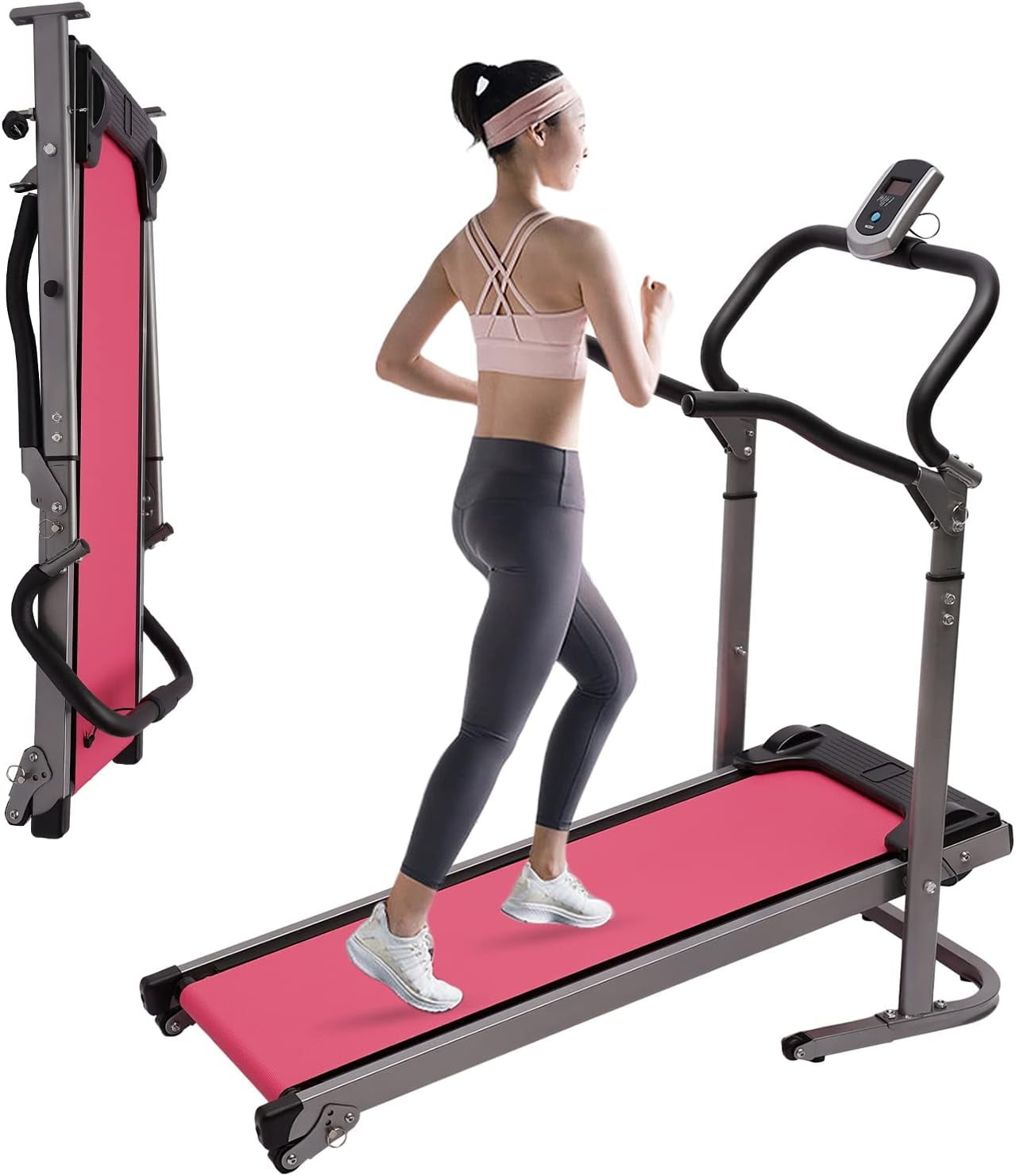 Folding Treadmill with Incline, Electric Running Jogging Walking ...
