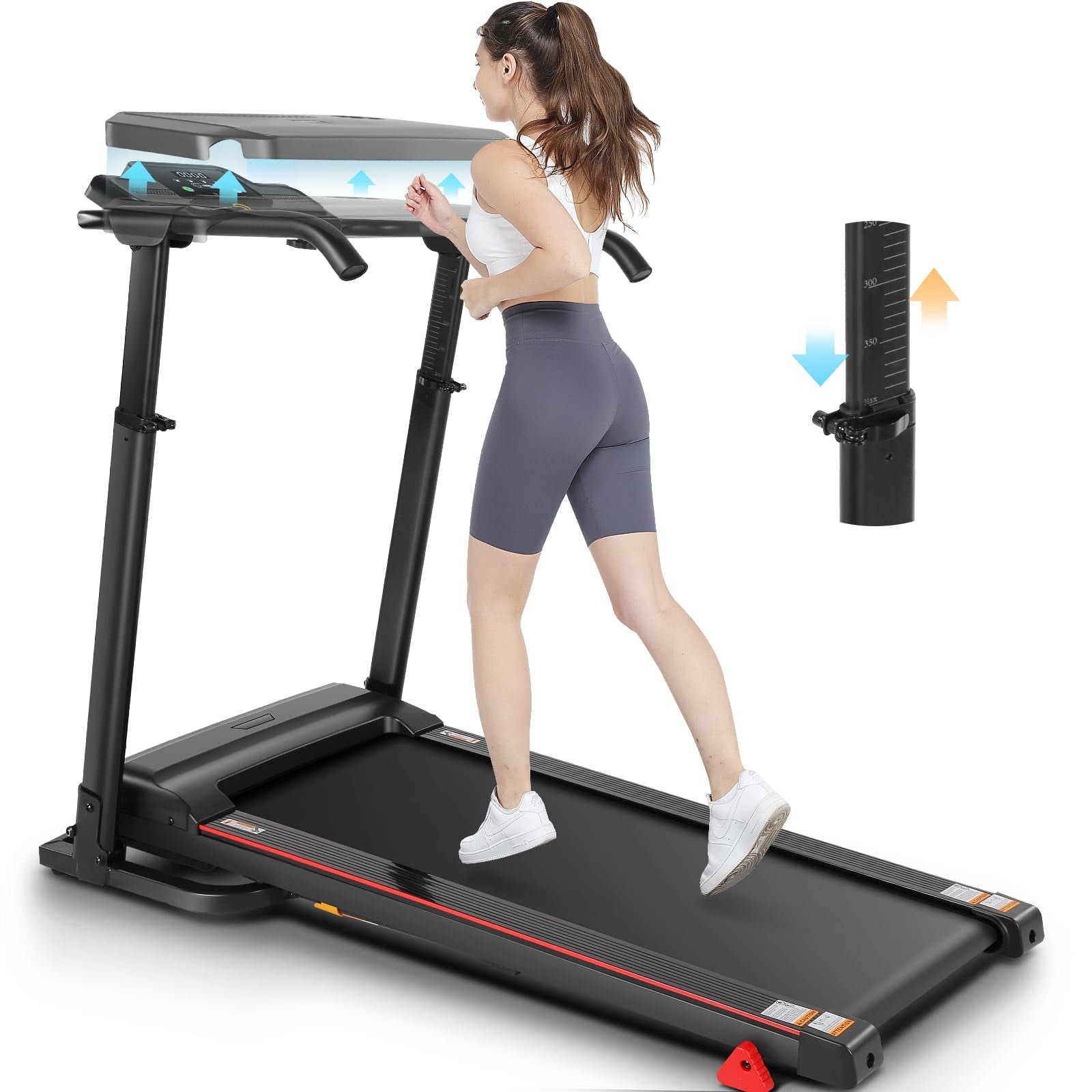 FUNMILY Collapsible Folding Treadmill with Removable Desk, Adjustable ...