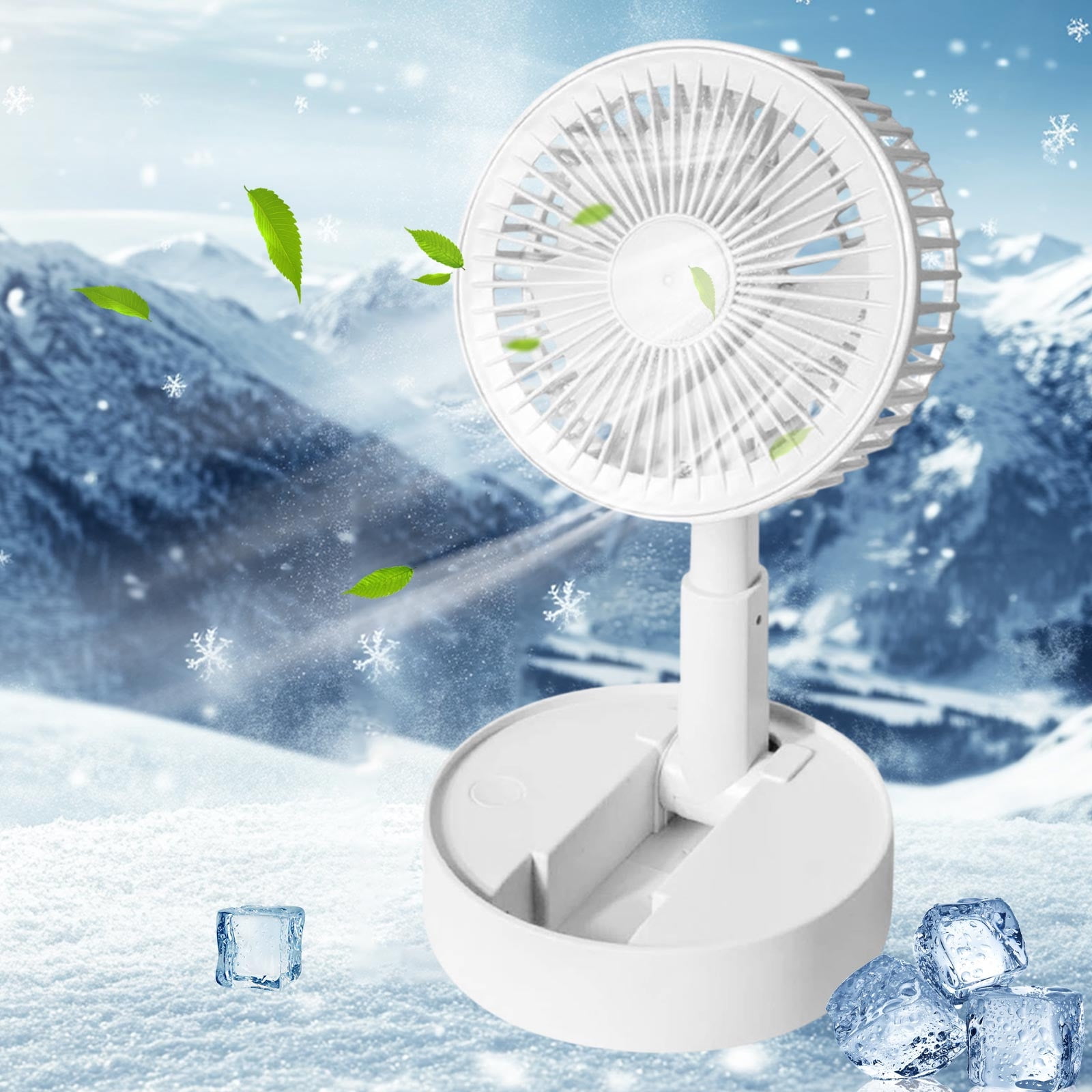 Folding USB Rechargeable Fan 3 Speed Portable Small Fan with 1200mAh ...