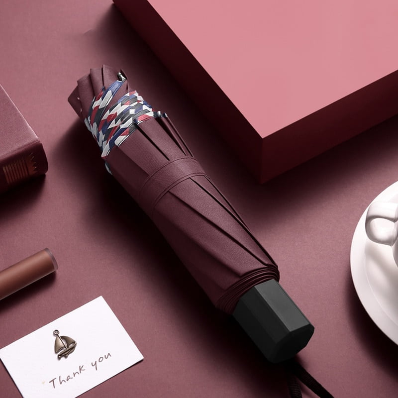 Folding Umbrella Ten Bones Bumper Wind-resistant Rainproof Cloth Sunny ...