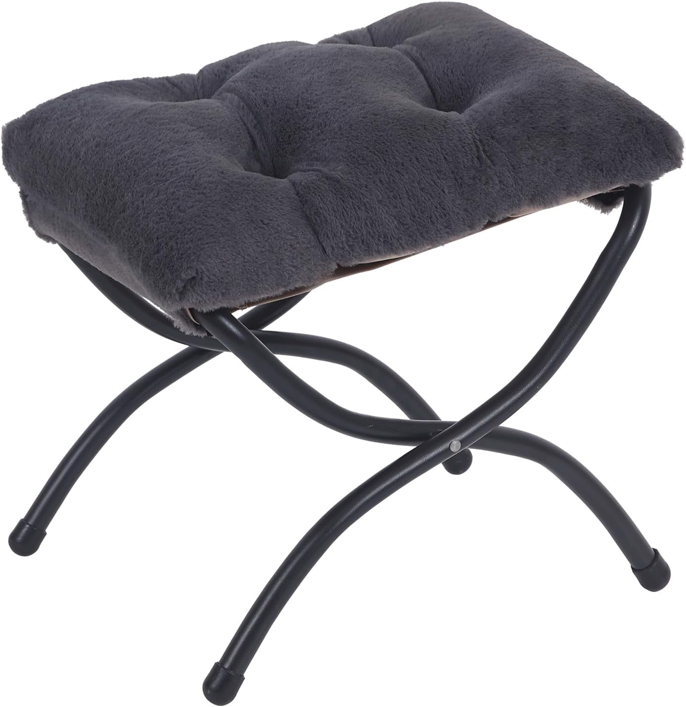 Folding Upholstered Footrest Stool, Modern Small Portable Accent ...