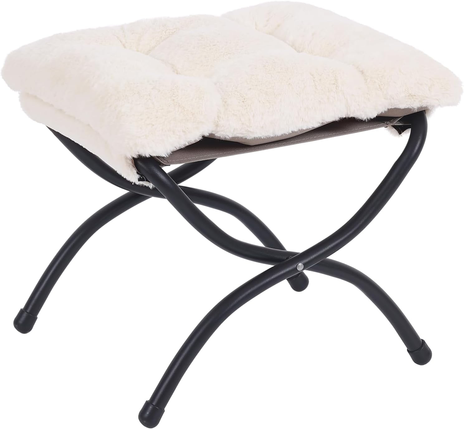 Folding Upholstered Footrest Stool, Modern Small Portable Accent ...