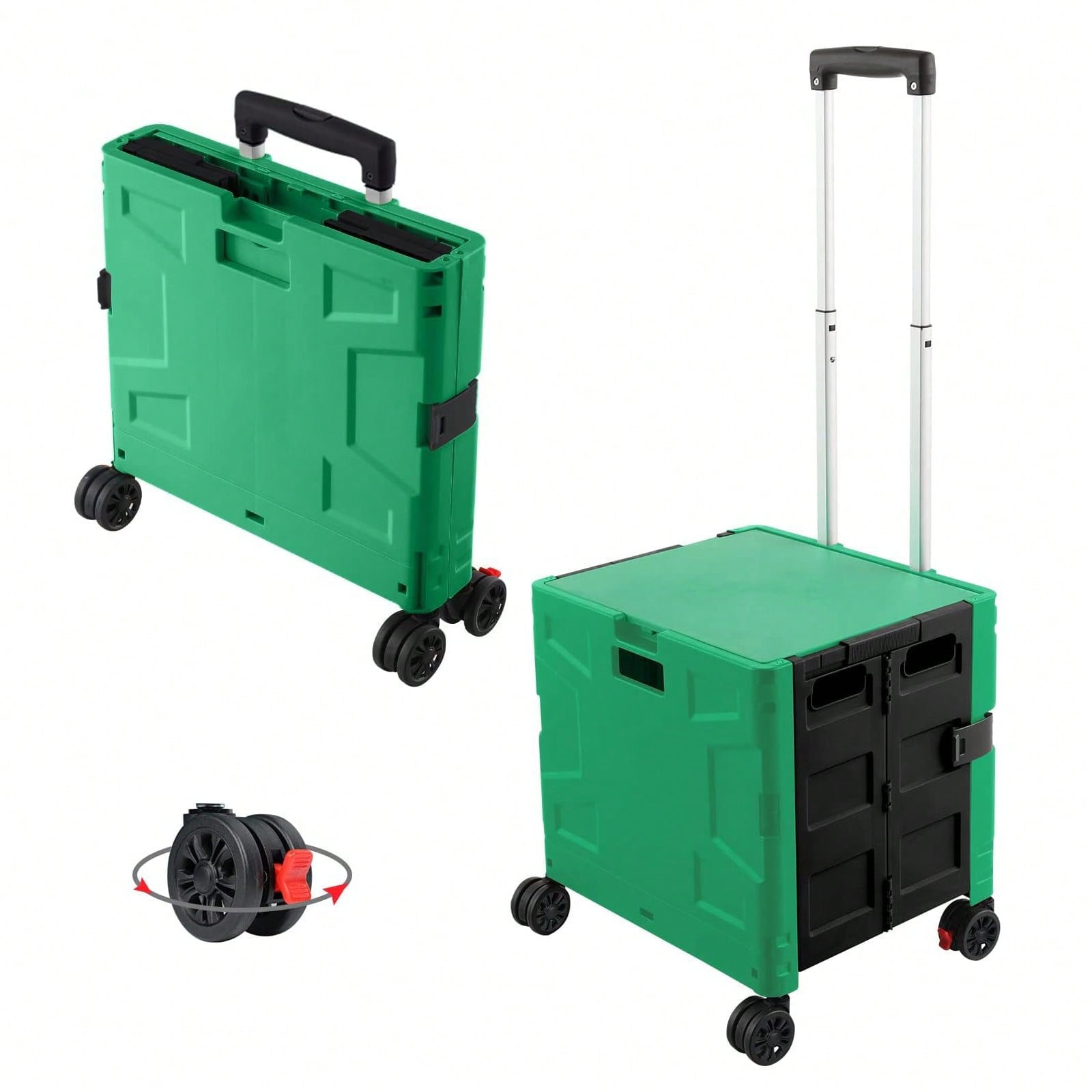 Folding Utility Cart Portable Rolling Crate Handcart With Durable Heavy ...