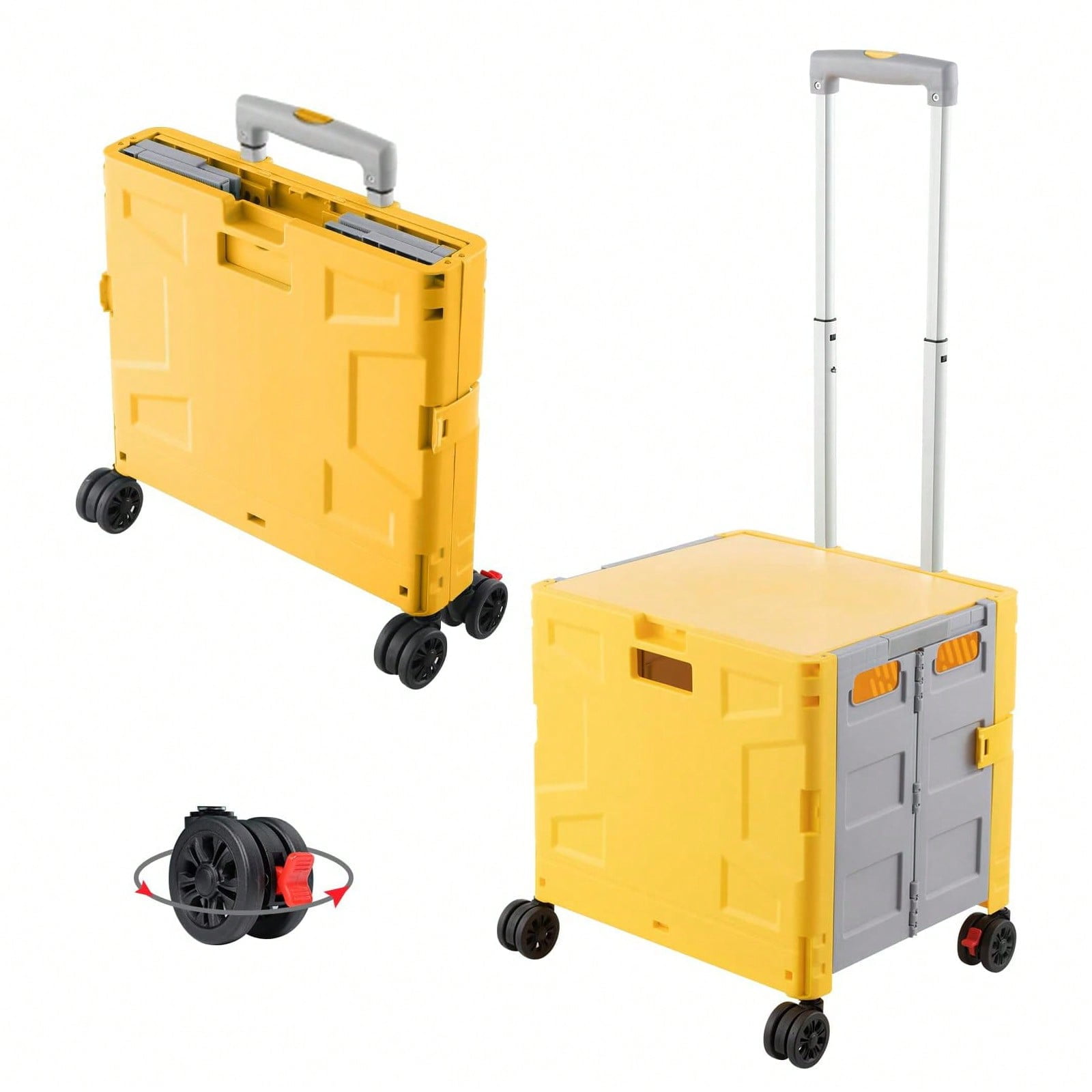 Folding Utility Cart Portable Rolling Crate Handcart With Durable Heavy ...