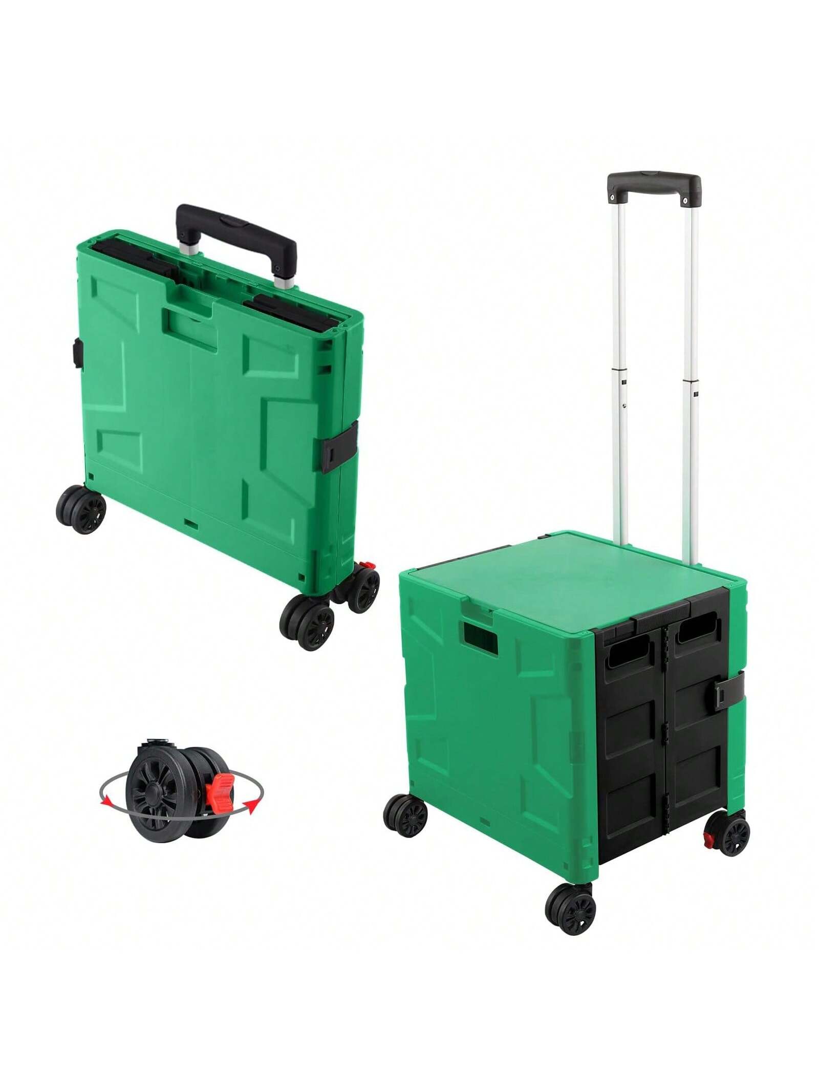 Folding Utility Cart Portable Rolling Crate Handcart With Durable Heavy ...