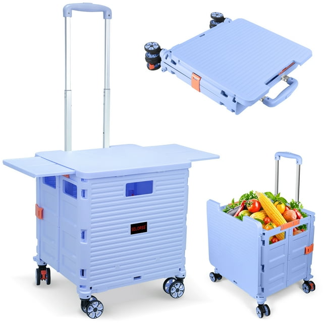 Folding Utility Cart Portable Rolling Crate Handcart with Magnetic ...