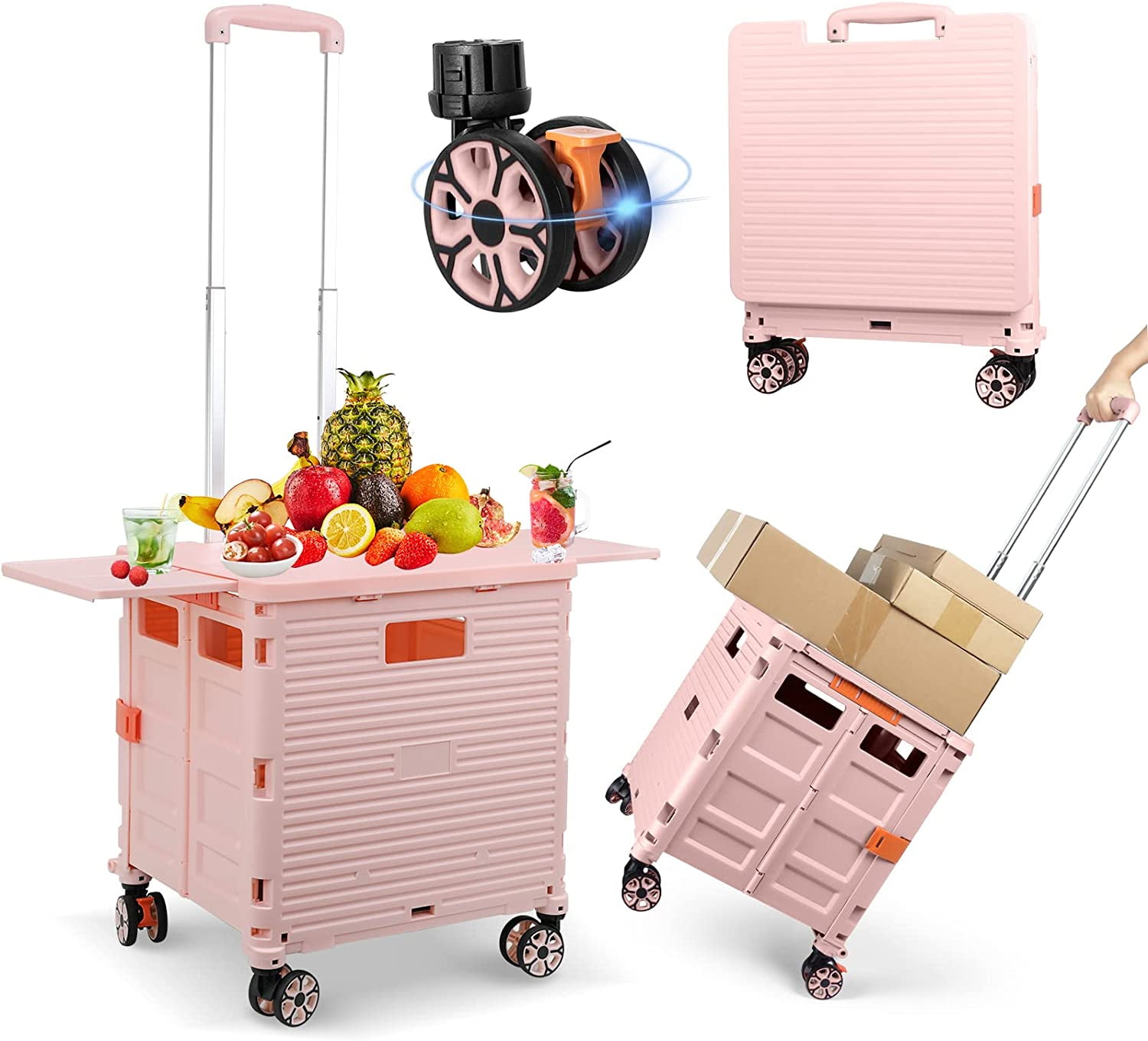 Walmart Folding Utility Cart, Portable Rolling Handcart, Heavy Duty for ...