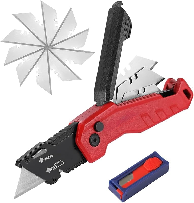 Folding Utility Knife, Quick Change Box Cutter, Razor Knife for Cartons ...