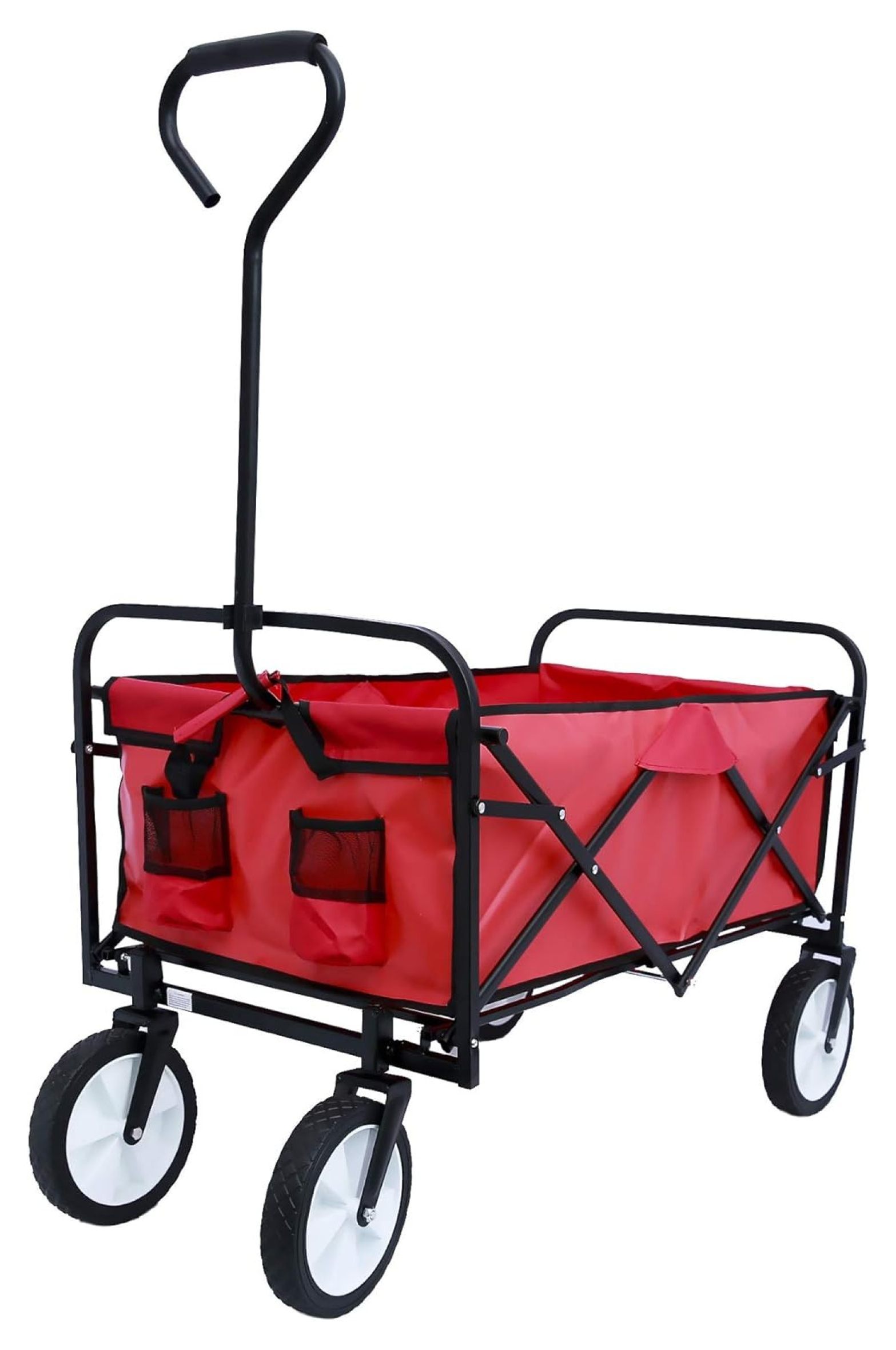 Folding Utility Wagon - Outdoor Cart with Cup Holders, 150lbs Capacity ...