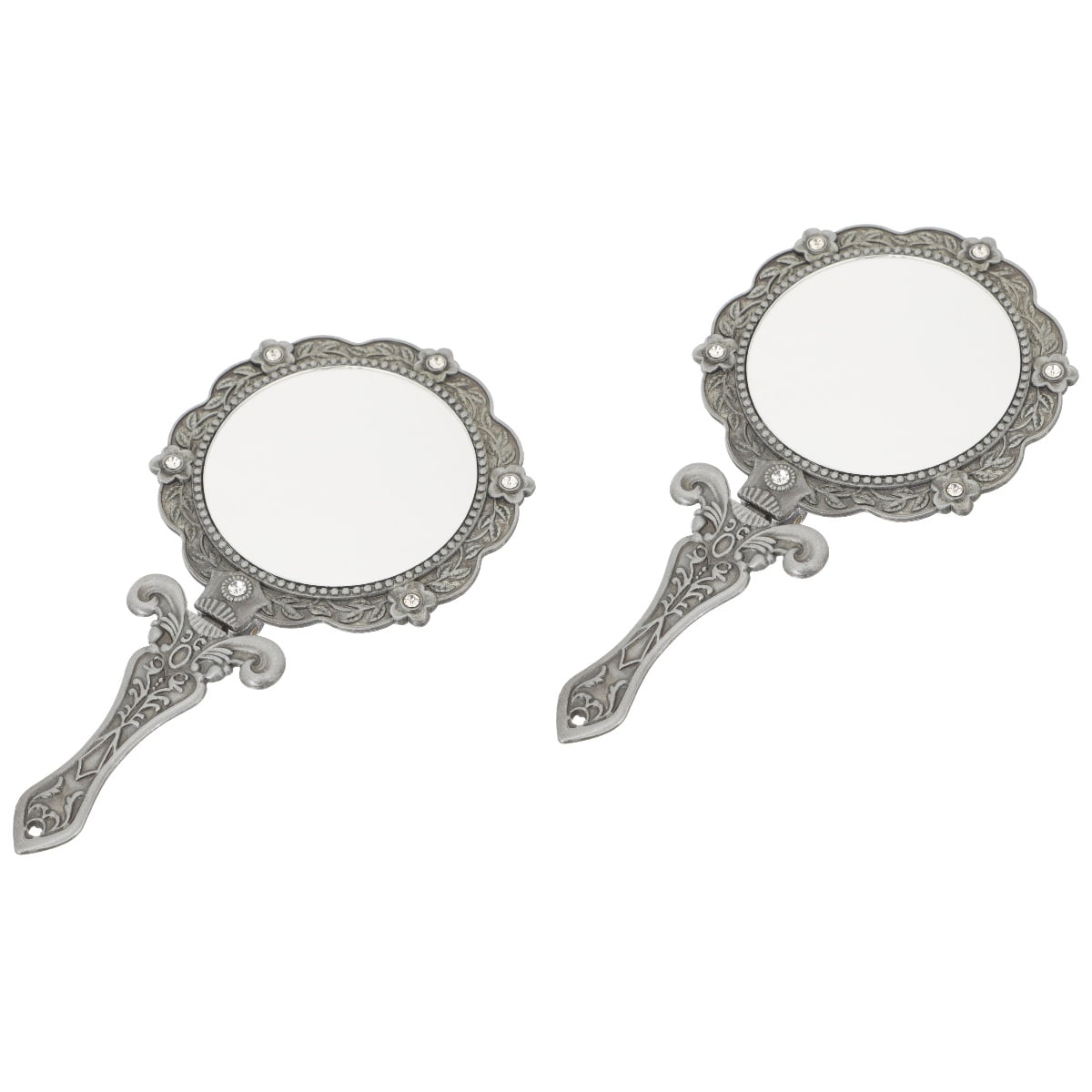 Folding Vanity Mirror Carry Travel Vintage Purse Mirrors Portable Hand ...