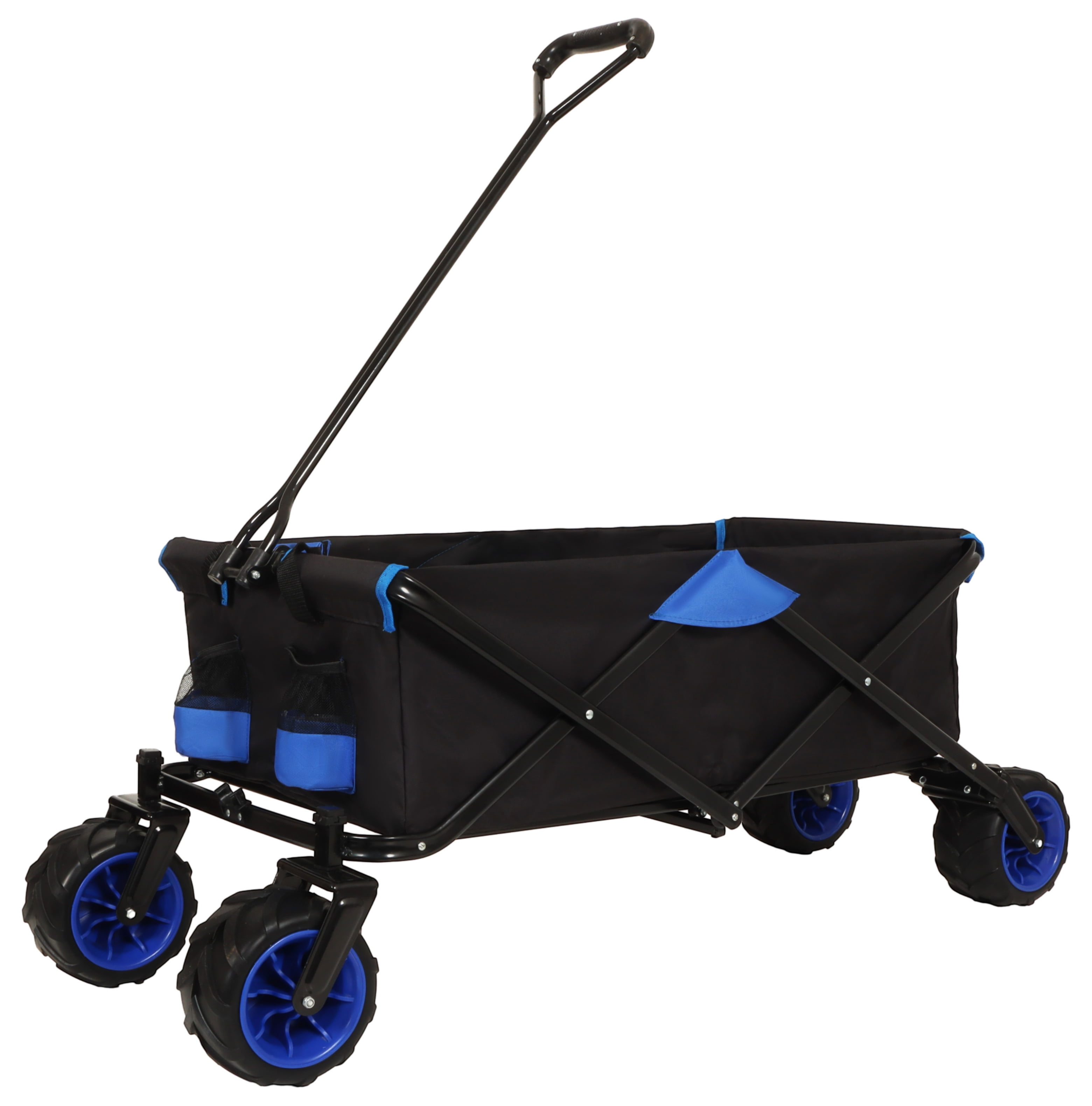 Folding Wagon, 360° Rotating Wheel Heavy Duty Cart - Multi-Use Outdoor ...