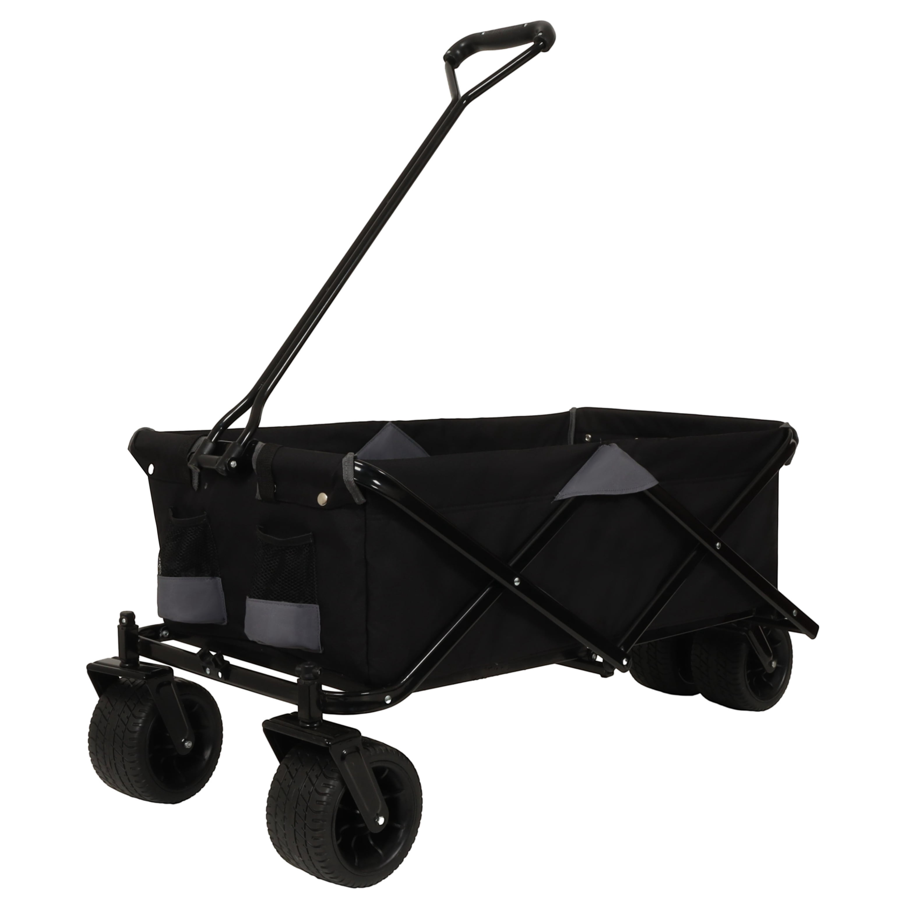 Folding Wagon 360° Wheels - Heavy Duty Beach Cart, Camping Wagon for ...