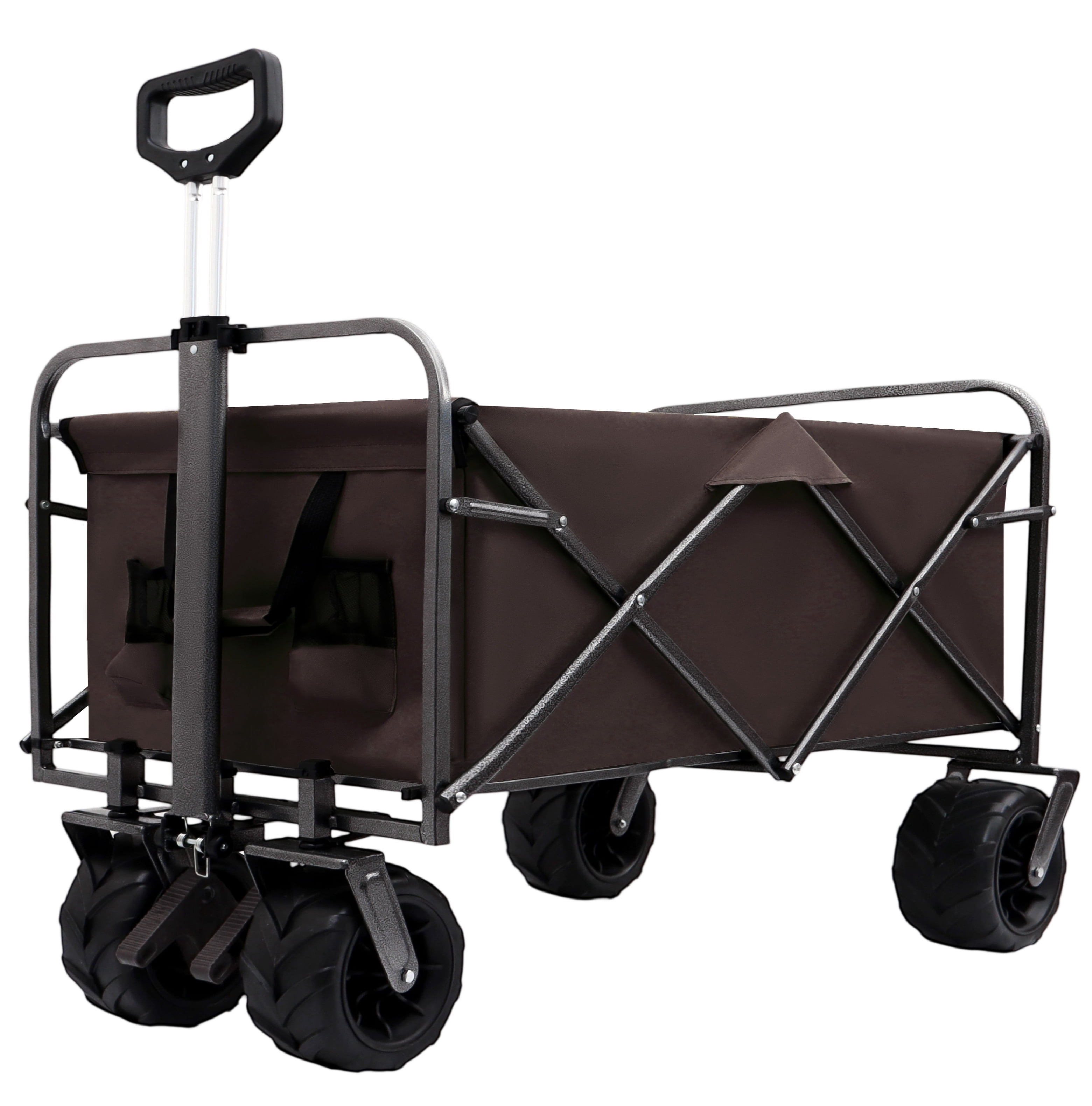 Folding Wagon Beach Cart - Heavy Duty Garden Utility Wagon with Big ...