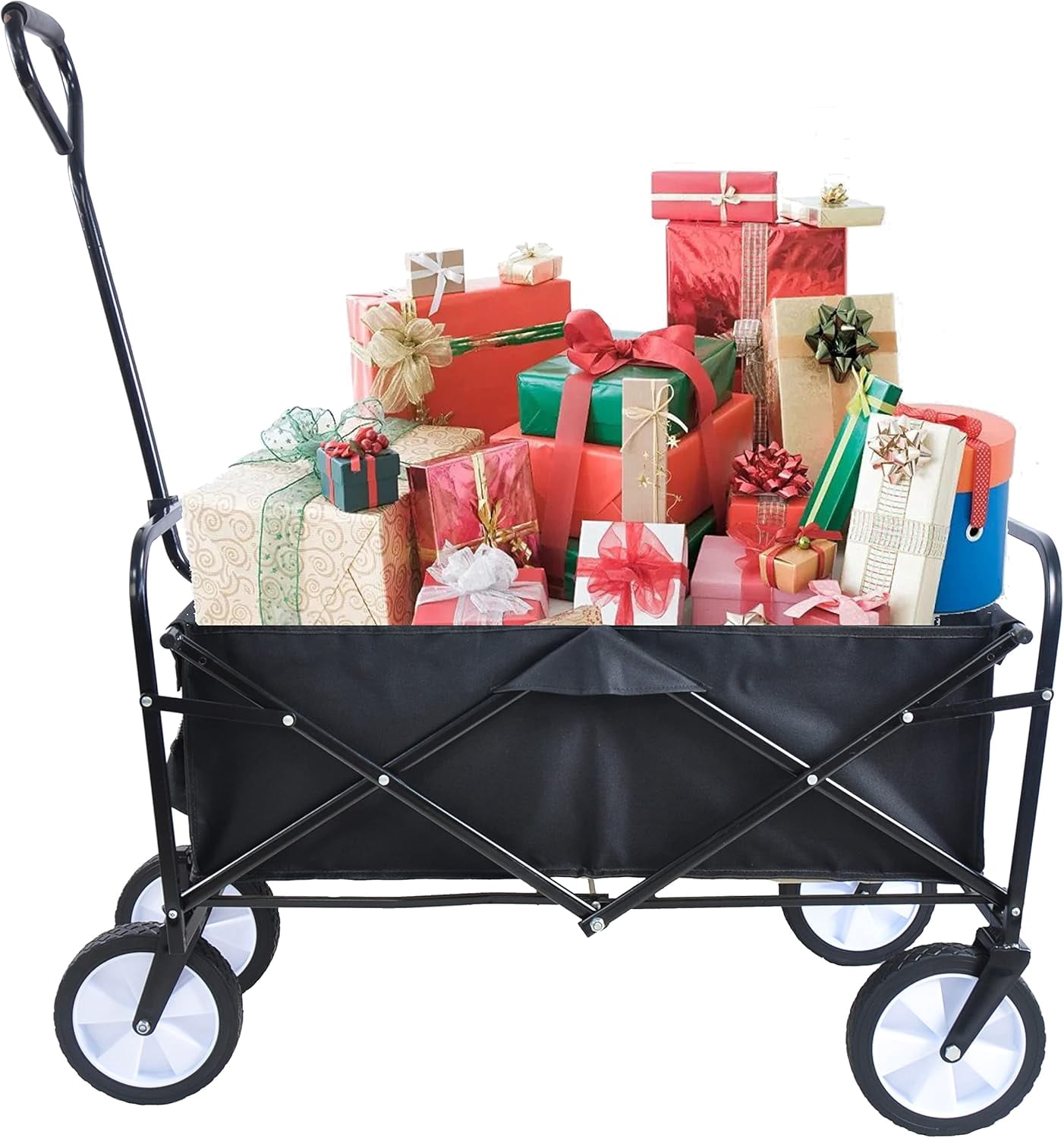Folding Wagon Cart with Steel Frame and 600D Oxford Fabric, Collapsible ...
