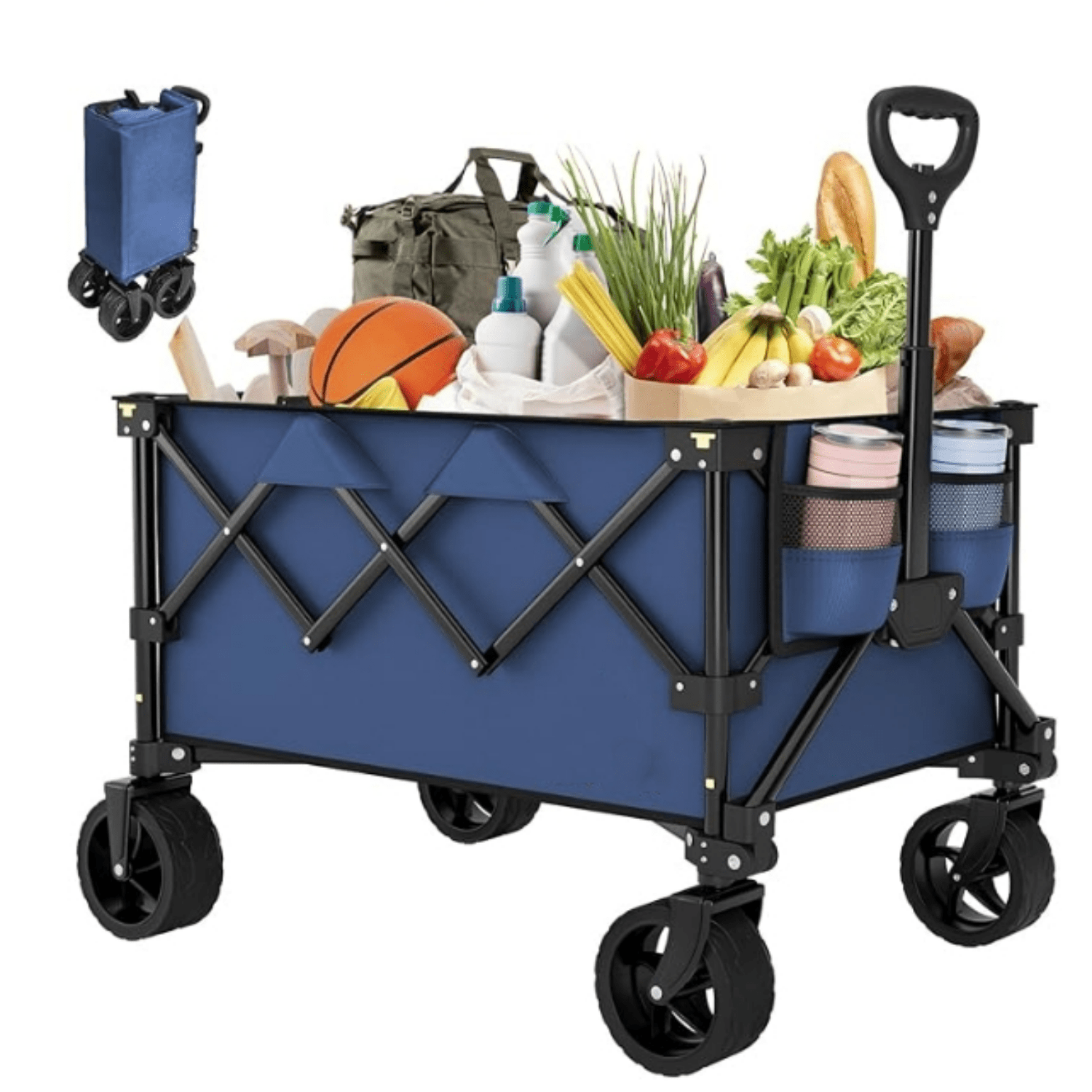 Folding Wagon Cart with Wheels Foldable - Collapsible Wagons Carts ...
