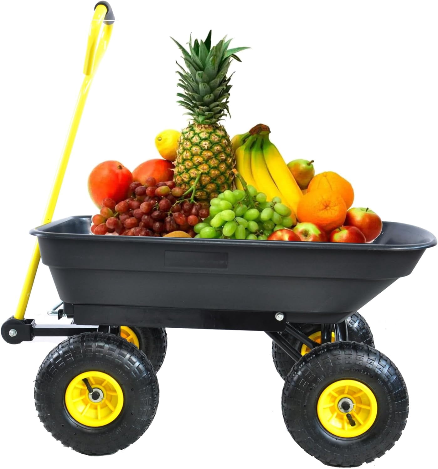 Folding Wagon Garden Dump Cart, Multi-Purpose Garden Wagon With Steel ...