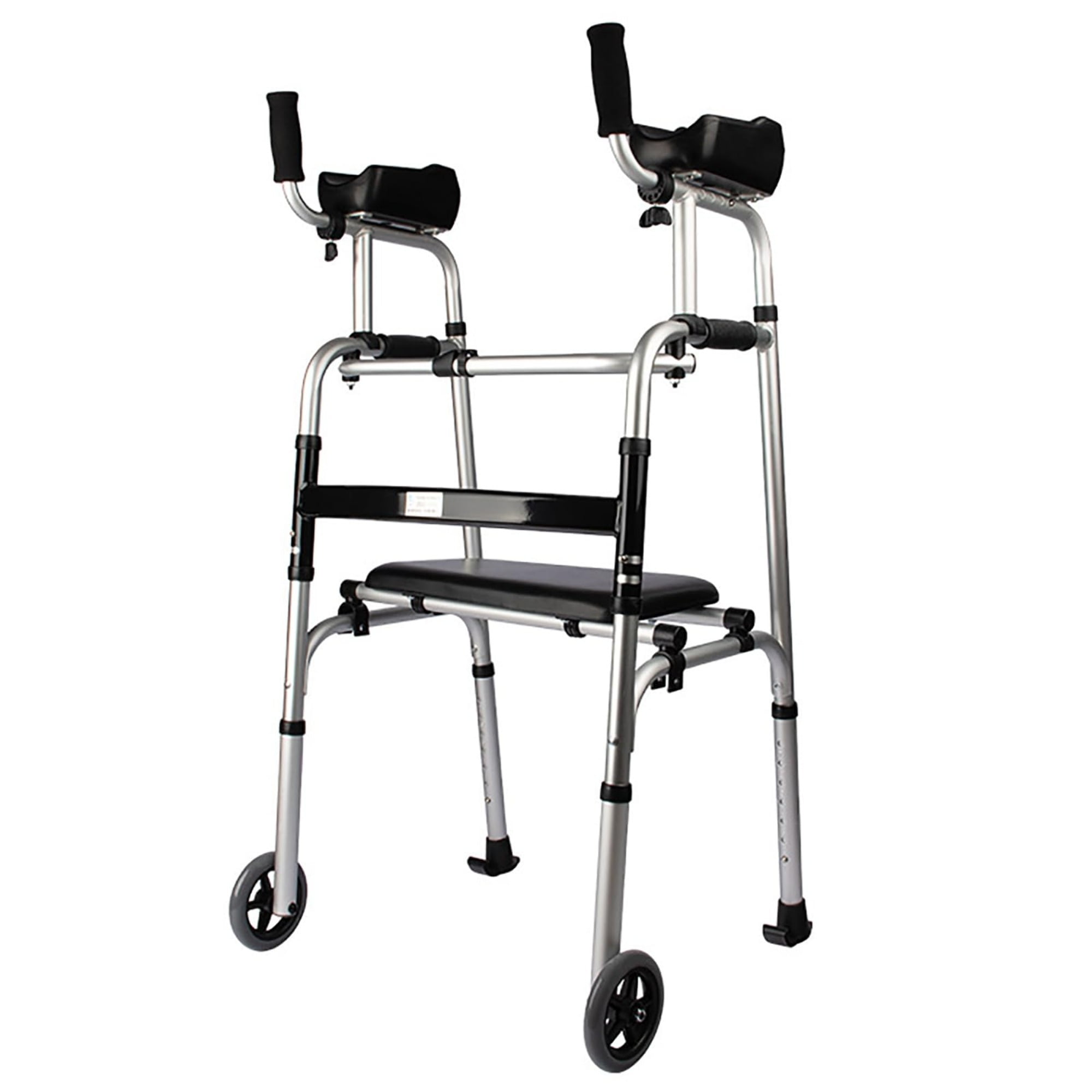 Licperron Folding 4-Wheel Walker with Wheels, Portable, Adjustable ...