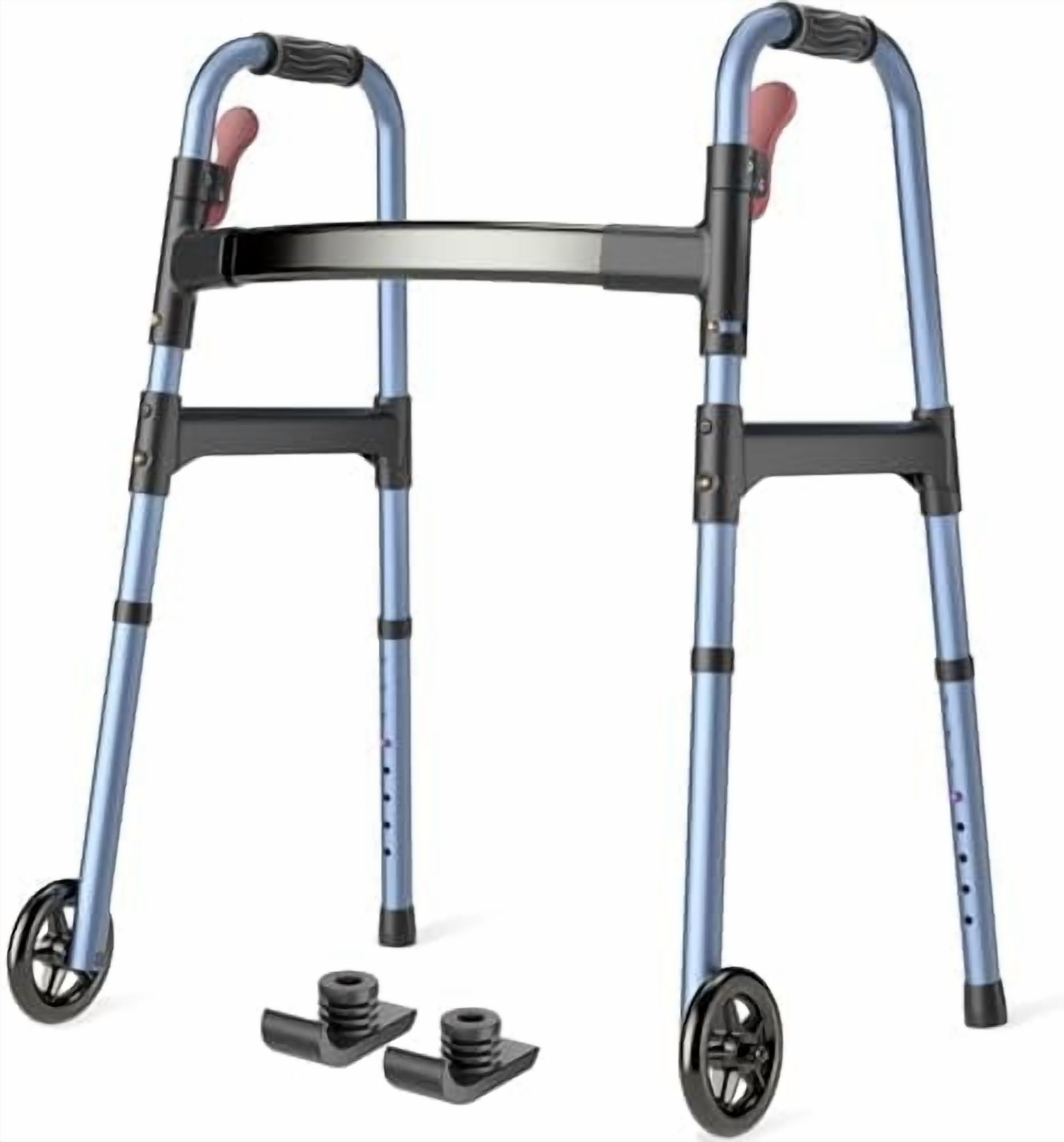 Folding Walkers for Seniors with Wheels, Lightweight Rolling Walker ...