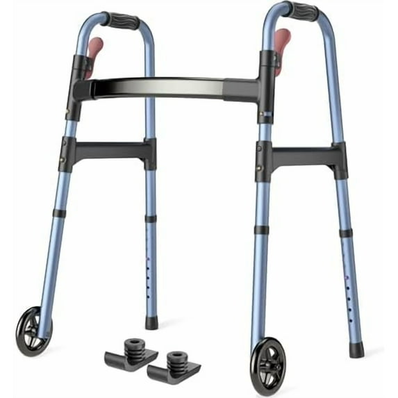Folding Walkers for Seniors with Wheels, Lightweight Rolling Walker ...