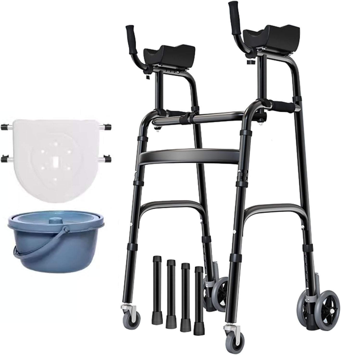 Folding Walking Frame with Wheels and Seat,Stand-Assist Walking Aids ...