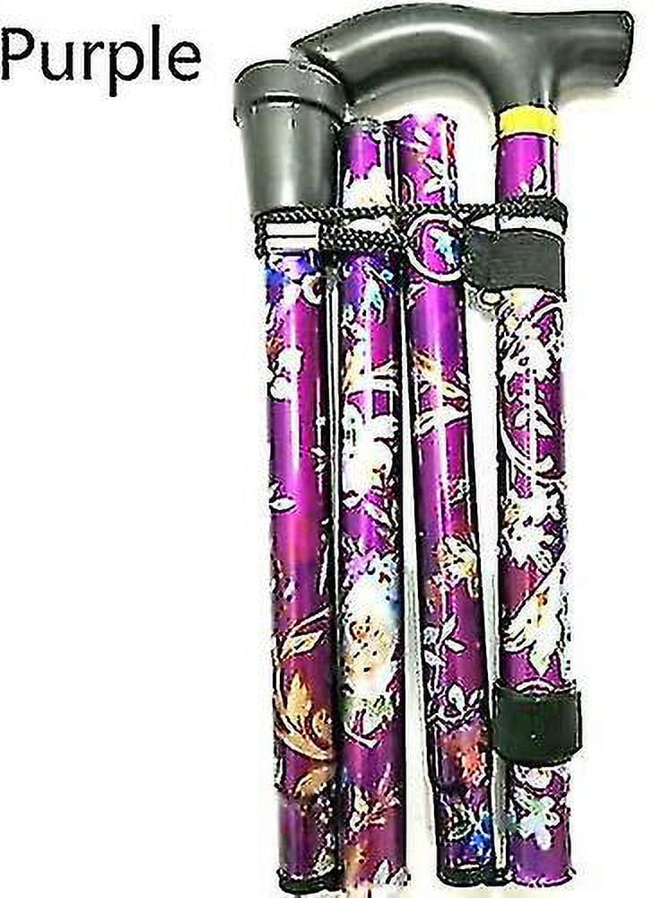 Folding Walking Stick Adjustable Aluminium Floral Walking Cane For ...