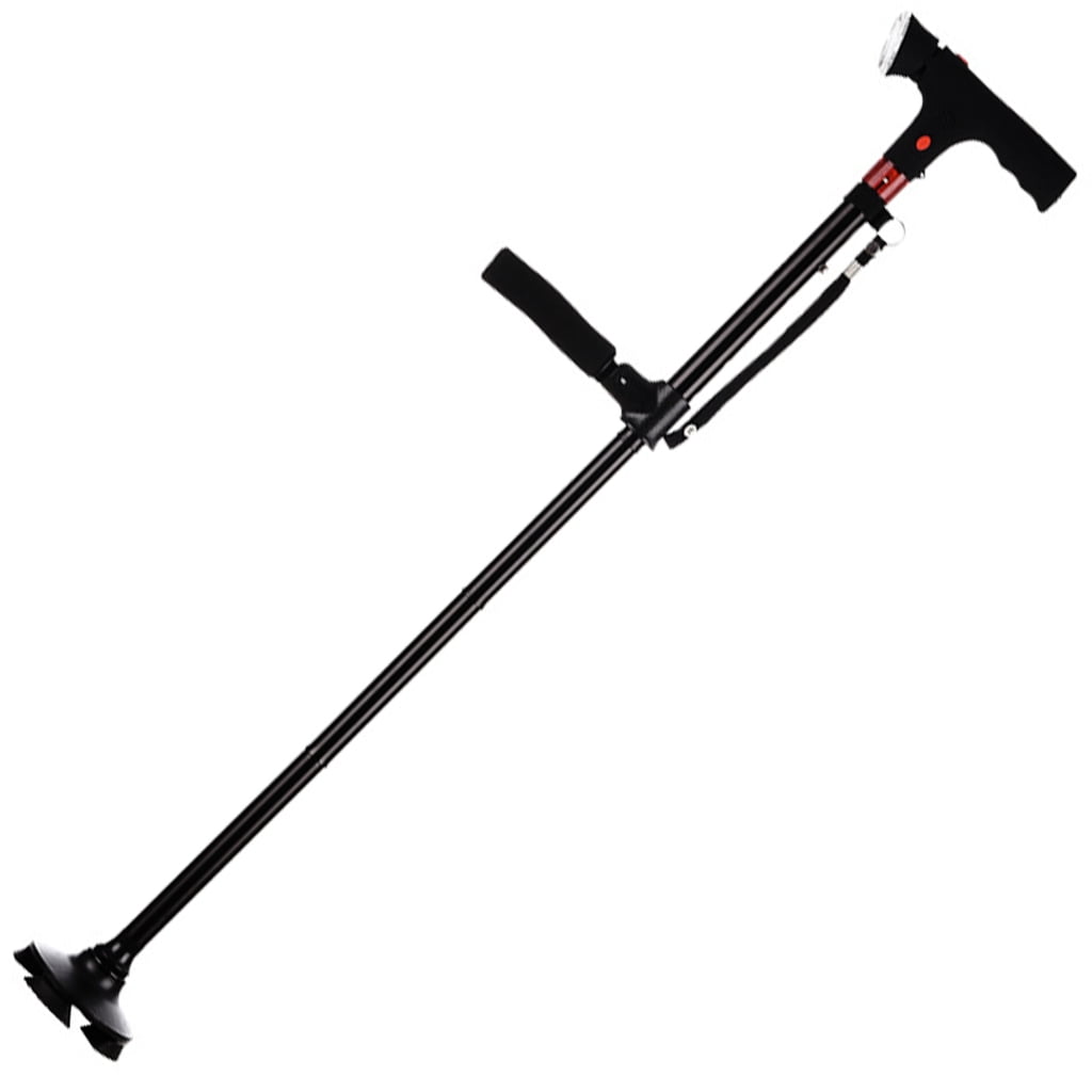Folding Walking Stick with LED Light Nonslip Rubber Base Light weight ...